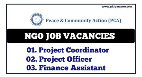 Peace And Community Action Pca Vacancies 2024 Master