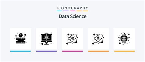 Data Science Glyph 5 Icon Pack Including Chip Lab Web Data Science Creative Icons Design
