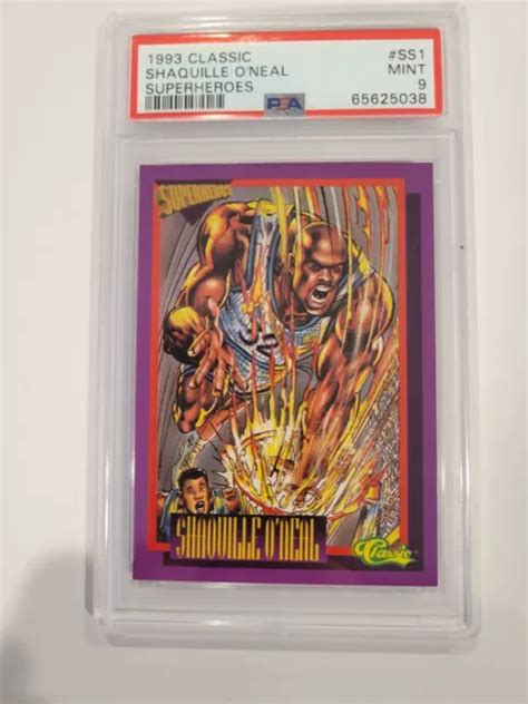 1993 Classic Shaquille Oneal Ss1 Superheroes Low Pop Psa 9 Comme