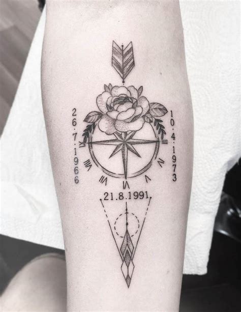 Compass Rose Tattoo Elbow