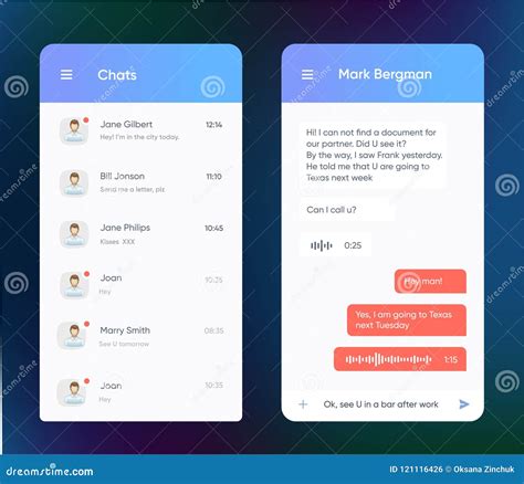 Vector Phone Chat Interface Message Boxes Speech Bubble Ui Ux