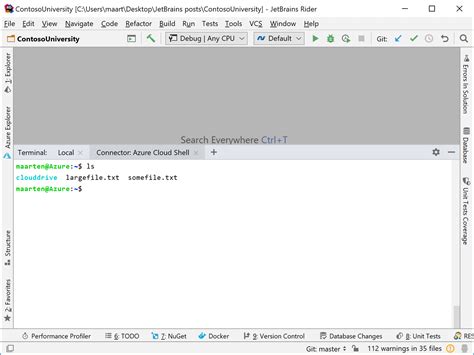 Work With Databases And The Azure Cloud Shell Azure Toolkit For Rider Eap The Net