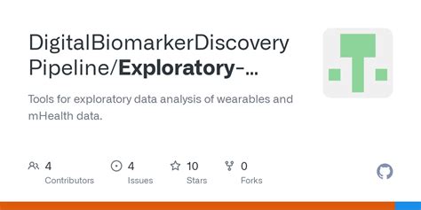 GitHub DigitalBiomarkerDiscoveryPipeline Exploratory Data Analysis Tools For Exploratory Data