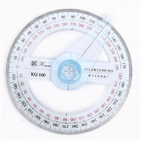360 Degree Plastic Pointer Protractor Ruler Angle Grandado