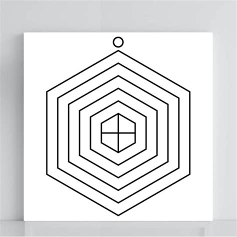047 Hexágono Escudo Protetor Gráfico Radiestésico Em Pvc Tilguti