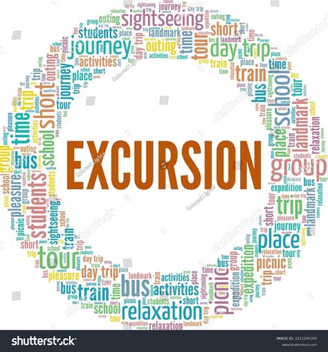 Excursion Word Cloud Conceptual Design Isolated Stock Vector Royalty