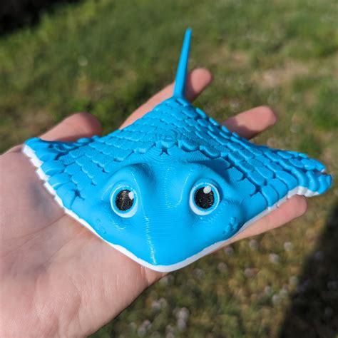 Sting Ray 3d Printed Articulated Fidget Figure Sea Life Model Cute