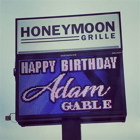 Happy Birthday Adam Gable 🎉 From Your Honeymoon Grille