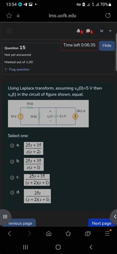Using Laplace Transform Assuming Vo 0 5 V StudyX