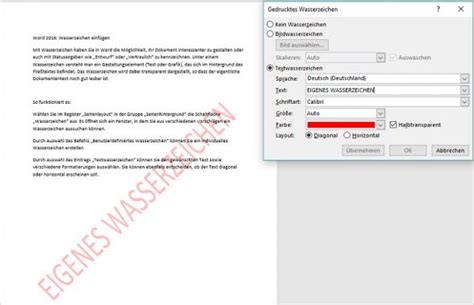 Word Status Als Wasserzeichen Einfügen Pcs Campus