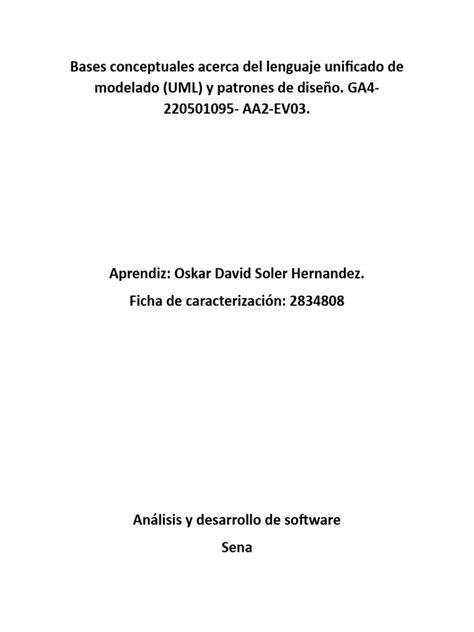 Bases Conceptuales Acerca Del Lenguaje Unificado De Modelado Uml Y