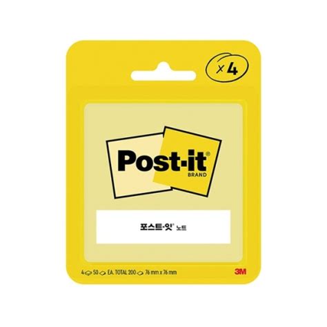 3m 포스트잇 노트 654 4 노랑 1개 에누리 가격비교
