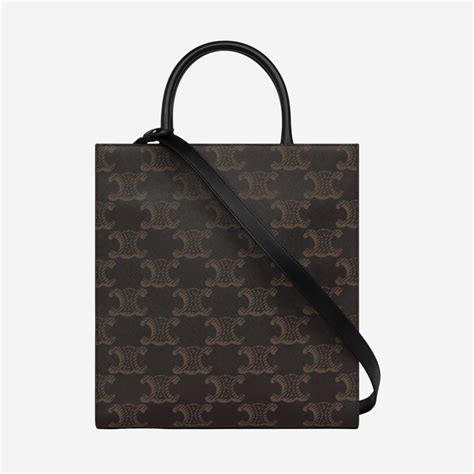 셀린느 트리옹프 캔버스 Xl 미디움 버티컬 카바스 셀린느 프린트 블랙 Celine Kream