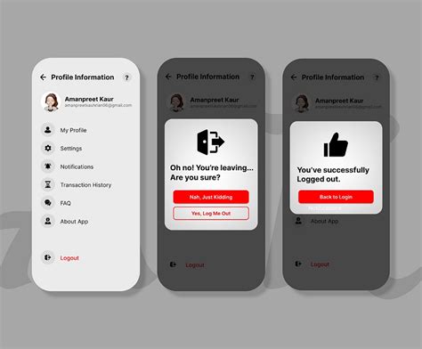 Logout Confirmation Page Ui Design Template By Amanpreet Kaur On Dribbble