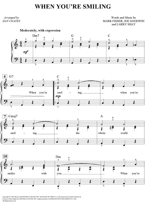 When Youre Smiling Sheet Music For Easy Pianovocalchords Sheet