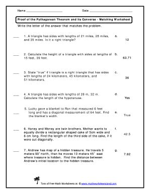 Unit Pythagorean Theorem Homework Answer Key AirSlate SignNow