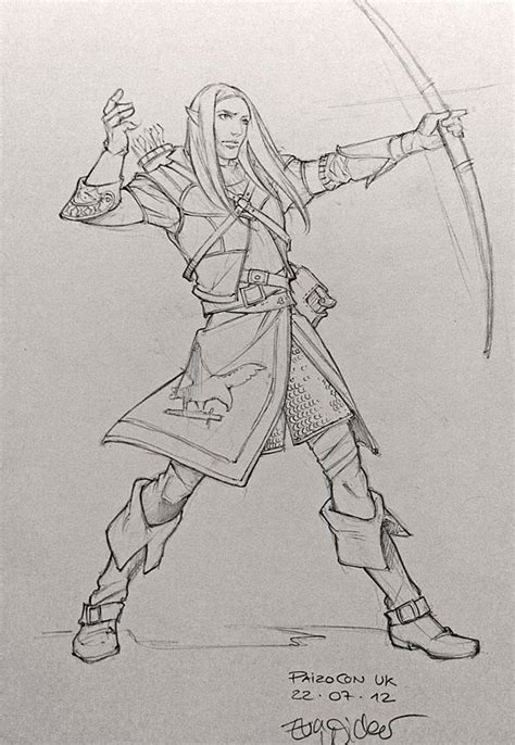 Male Archer Drawing