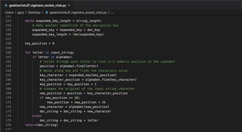 Instant Messaging App With Vigenère Encryption Python Geektechstuff