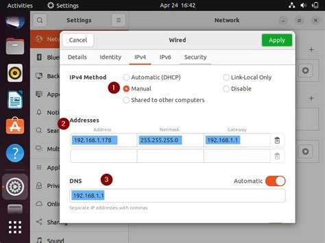 how to configure static ip address on ubuntu 22 04 lts