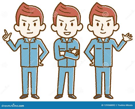 Young Man With Work Clothes Stock Vector Illustration Of Background