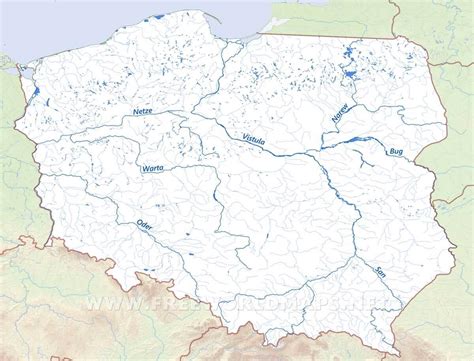Polska Rzek Mapa Rzek Polska Europa Wschodnia Europa