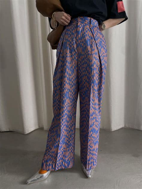 Ameri Geometric Pattern Loose Pants メルカリ