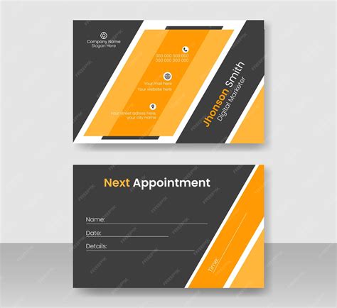 Premium Vector Flat Design Business Appointment Card Template