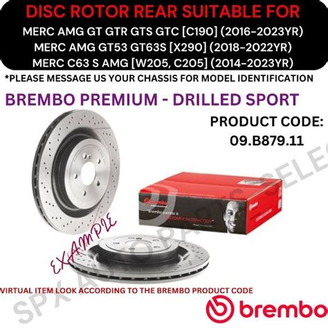 Brembo Genuine Disc Rotor Rear For Merc Amg Gt Gtr Gtc Gts C190