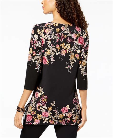 Jm Collection Printed Keyhole Tunic Created For Macys Macys