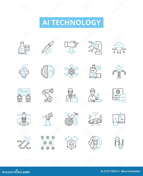 Ai Technology Vector Line Icons Set Ai Technology Artificial