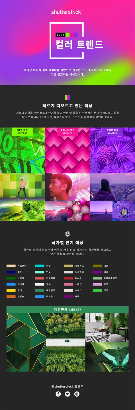 미리보는 2019 컬러 트렌드 셔터스톡 데이터 분석 통한 보고서 발표 디자인 로그design Log Event