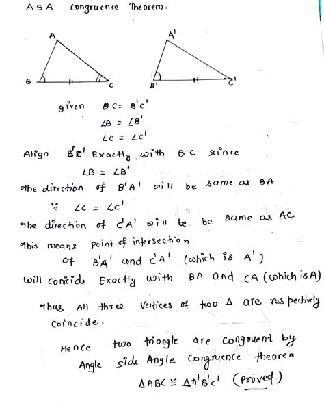 [solved] Prove That The Angle Side Angle Theorem The Asa Criterion For Course Hero