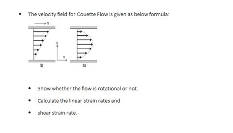 Solved The Velocity Field For Couette Flow Is Given As Below Formula