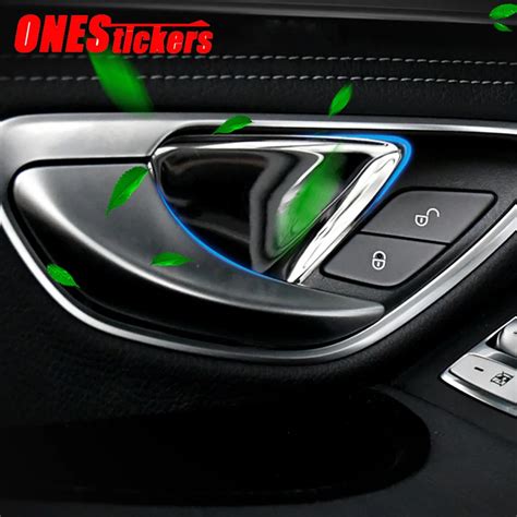 스테인레스 스틸 자동차 내부 도어 핸들 보울 트림 커버 메르세데스 벤츠 C 클래스 W205 E 클래스 W213 Glc X253 쿠페용 신제품인테리어 모울딩