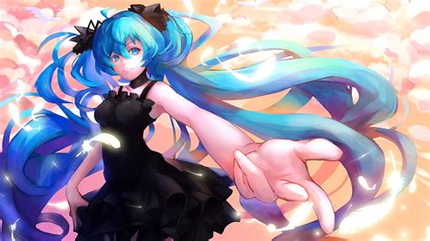 Miku Hatsune Hair Anime Girls Smiling 1080p Anime Vocaloid Blue