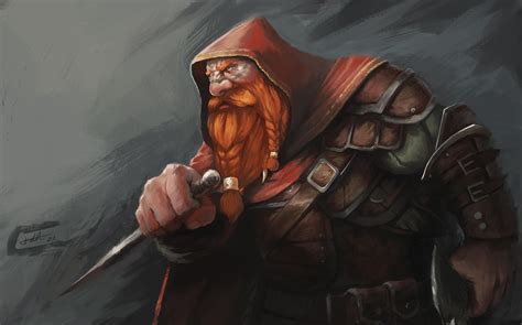 [oc] [art] Cloaked Dwarf Rogue R Dnd