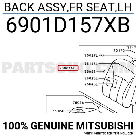 Back Assy Fr Seat Lh 6901d157xb Mitsubishi Parts Partsouq