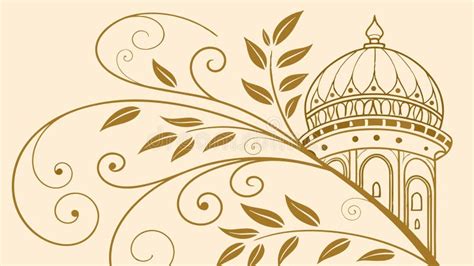 Decorative Floral Scroll Element Combined With Classical Building Vector Design Generative Ai