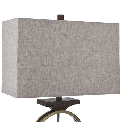 Edwards Brass Ring And Molded Brown Wood Like Table Lamp Ashley Area Rugs