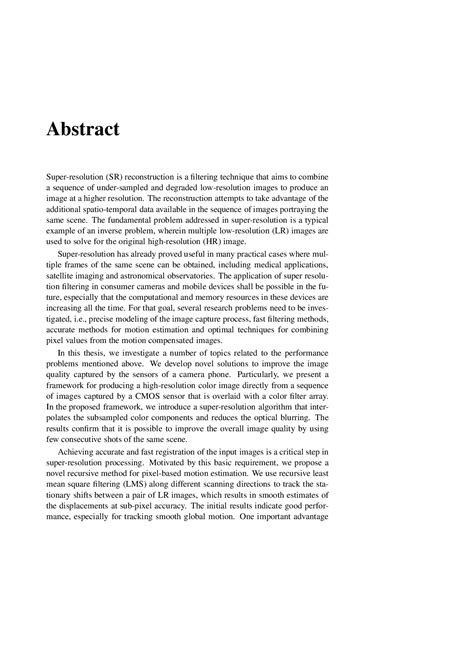 Super Resolution Image Reconstruction Using Non Linear Filtering