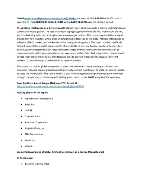 PPT Artificial Intelligence As A Service AIaaS Market PowerPoint