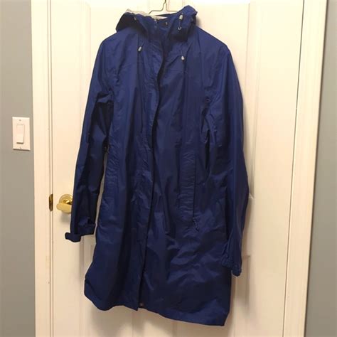 Ll Bean Jackets And Coats Ll Bean Blue Long Rain Coat Poshmark