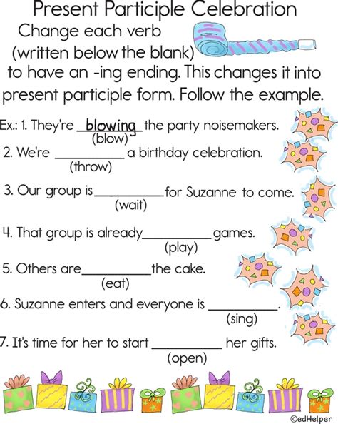 Grammar Celebration Present Participle Extravaganza
