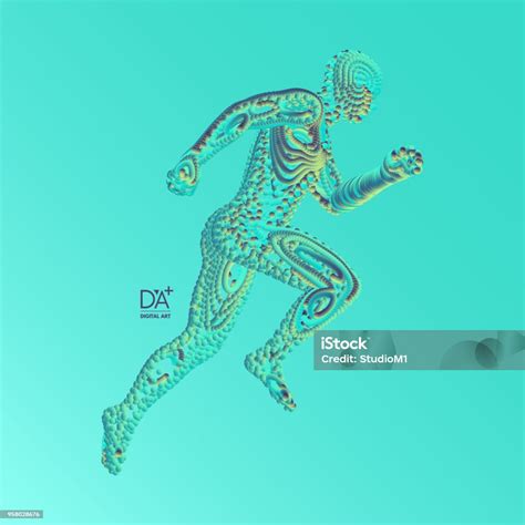 Pria Lari Lambang Untuk Maraton Dan Jogging Model 3d Dari Ilustrasi