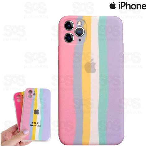 Case Aveludada Blister Arco Iris Iphone 7 8 Plus