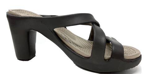 Crocs Cyprus Iv Heels Sandals Womens Size 9 Espresso Gem