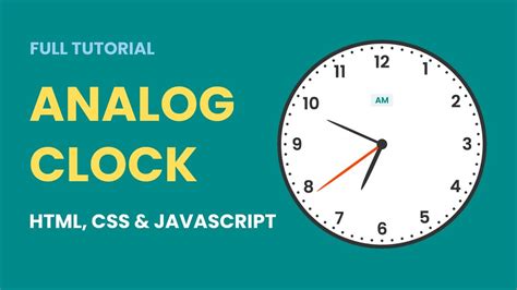 Build An Analog Clock With Javascript Youtube