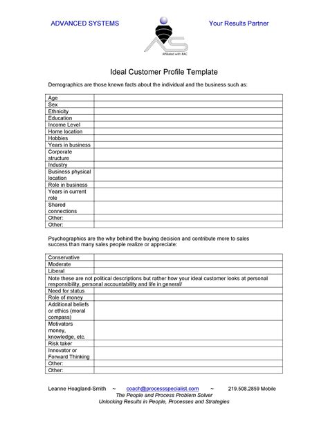 50 Ideal Customer Profile Templates Word And Excel ᐅ Templatelab