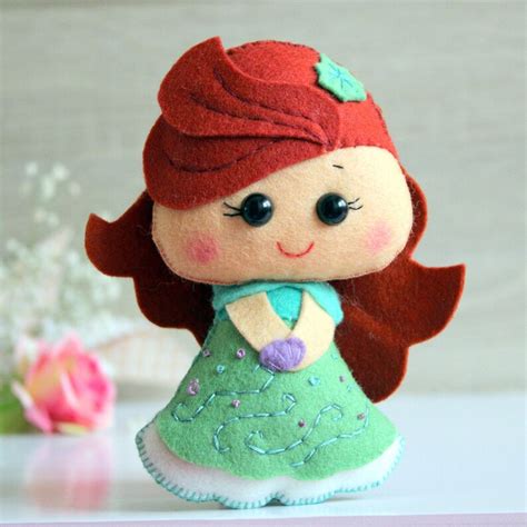 Princess Ariel Pattern Felt Princess Doll Pattern Pdf Doll Etsy