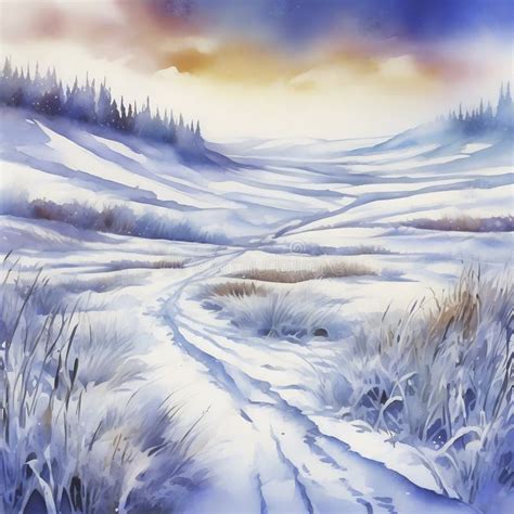 Winter In Siberia Background Ai Generated Stock Illustration